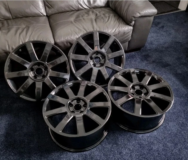 4X AUDI A4 B5 S LINE 18" GLOSS BLACK ALLOY WHEELS RIM OEM 4E0601025AB ...