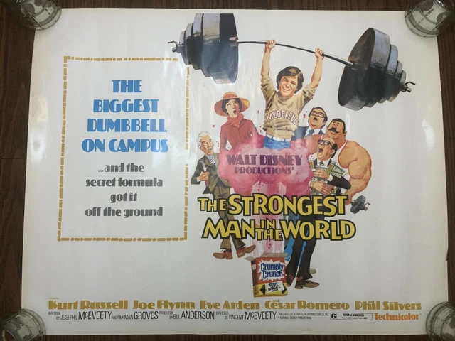 ORIGINAL 1974 WALT Disney Production Strongest Man In World 22x28 Litho ...