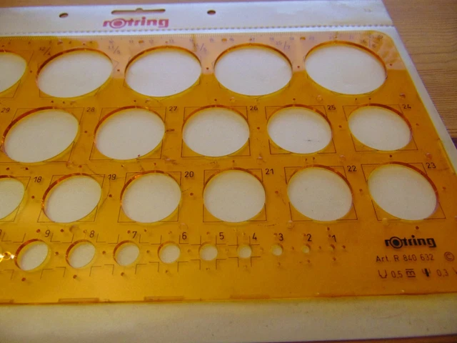 ROTRING ART R 840 632 Drawing Circle Template From 1.0mm To 36mm Made ...