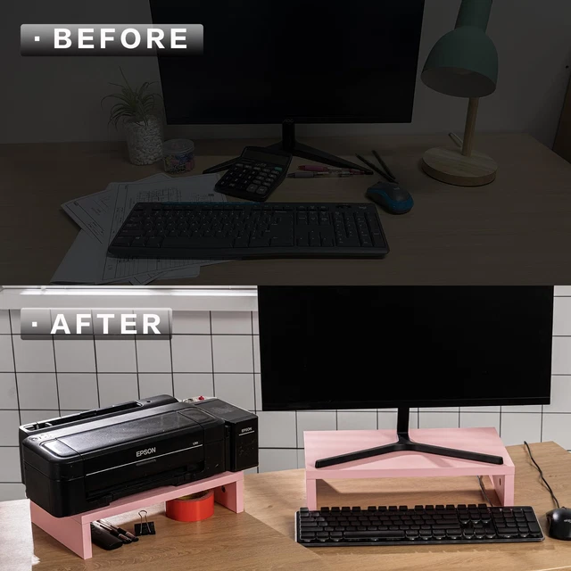 DUAL PINK MONITOR Stand Cute Monitor Stand Computer Monitor Stand Riser ...