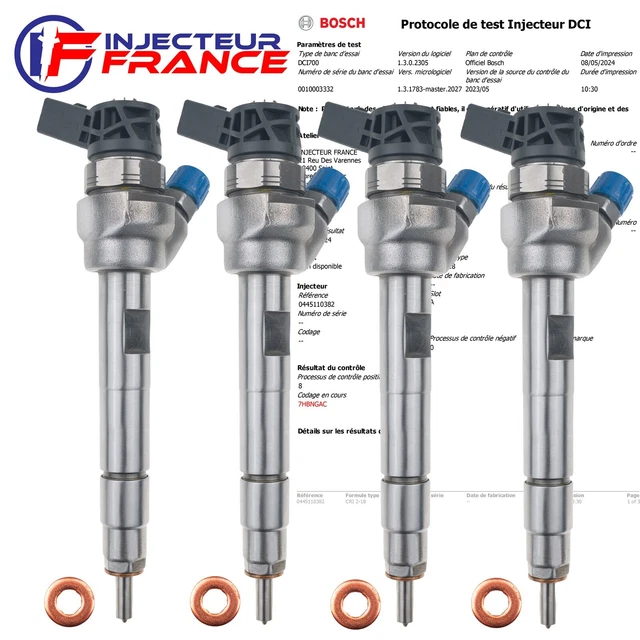 4X 0445110382 INJECTEUR Bosch Diesel BMW E90 E93 F30 F80 13537810702 ...