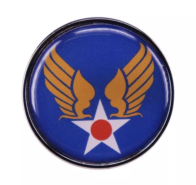 US ARMY AIR Force Hap Arnold Wings Insignia WW2 Metal Pin Badge Glass ...