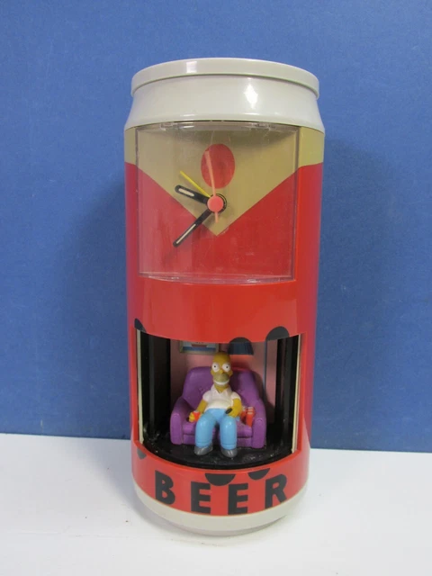 VINTAGE THE SIMPSONS DUFF BEER CAN ALARM CLOCK wesco WORKING MUSICAL ...