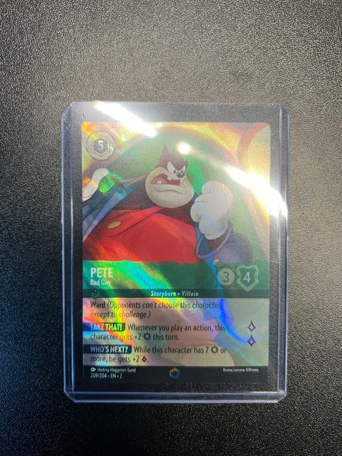 DISNEY LORCANA - Rise Of The Floodborn - PETE Bad Guy - Enchanted Rare ...