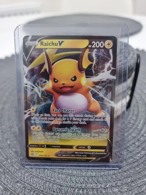CARTE POKEMON RAICHU V 2022 Brillante Full Art Ultra Rare Holo 045/172 ...