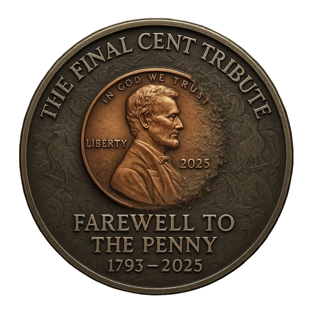LINCOLN FAREWELL TO THE PENNY 2025 LIBERTY THE FINAL CENT TRIBUTE $5.46 ...