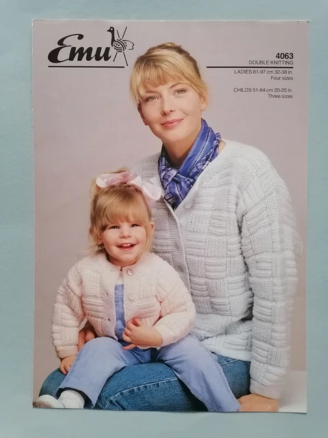 MOTHER/DAUGHTER JACKET, 51-64CM/81-97CM 8ply - EMU Knitting Pattern ...