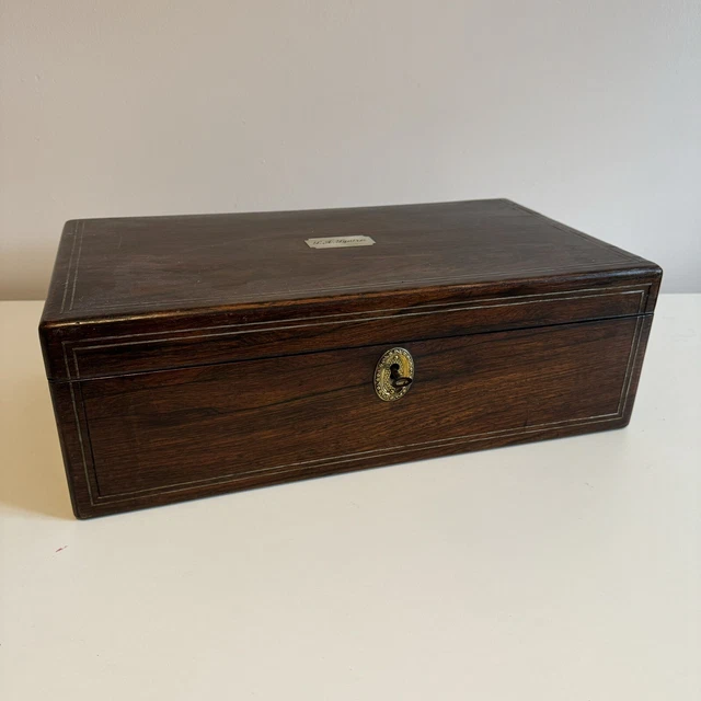 LARGE WOODEN WRITING Box/slope With Key £40.00 - PicClick UK