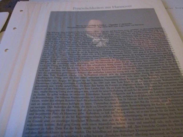 HANNOVER ARCHIV 5 Persönlichkeiten P 13 Herzog von Calenberg EUR 6,25 ...