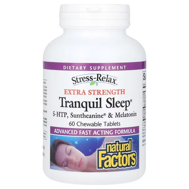 NATURAL FACTORS, STRESS-RELAX, Tranquil Sleep, 60 Chewable Table,Expiry ...
