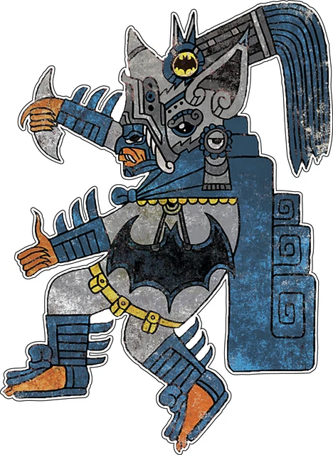 BATMAN ANCIENT AZTEC Art DC Comics Vinyl Sticker / Decal bumper, xbox ...