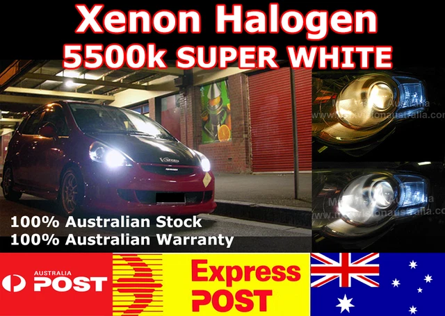 FORD FALCON BA BF FG White Vision 5500K LOW BEAM H4 HIGH BEAM H7 SET ...