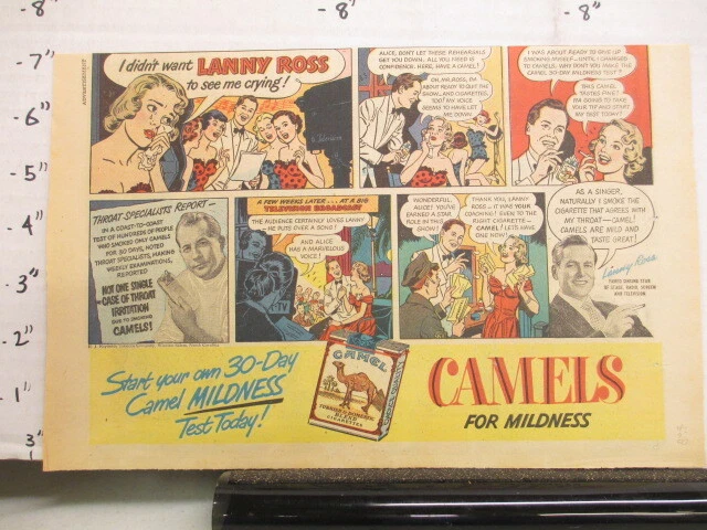 NEWSPAPER AD CAMEL Cigarettes 1950 LANNY ROSS singer radio TV movie ...