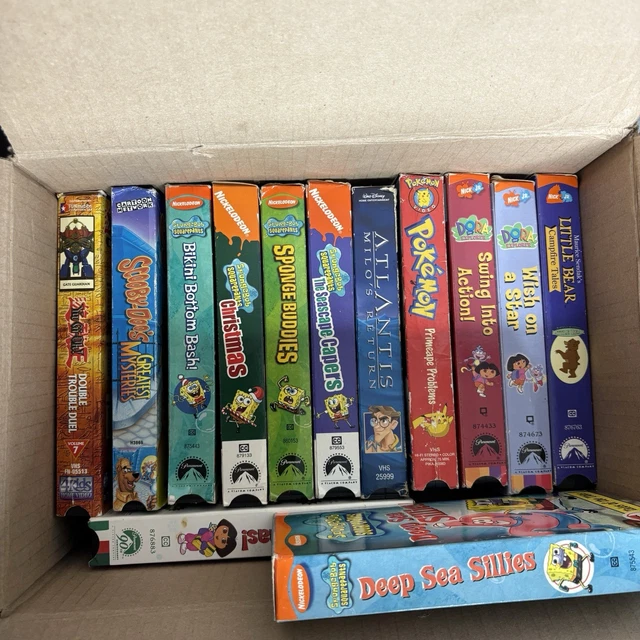 VINTAGE KIDS VHS Tapes Set of 13 SpongeBob VHS Tapes Dora VHS Tapes ...