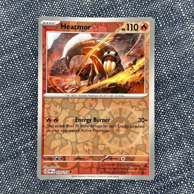POKÉMON TCG HEATMOR SV03: Obsidian Flames 039/197 Reverse Holo Common ...