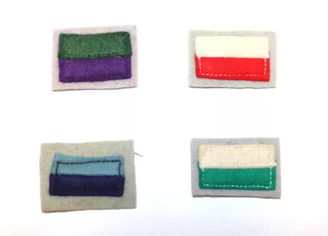 4 DIFFERENT ORIGINAL WW2 Australian Army Miniature Unit Colour Patches ... 4 DIFFERENT ORIGINAL WW2 Australian Army Miniature Unit Colour Patches ...