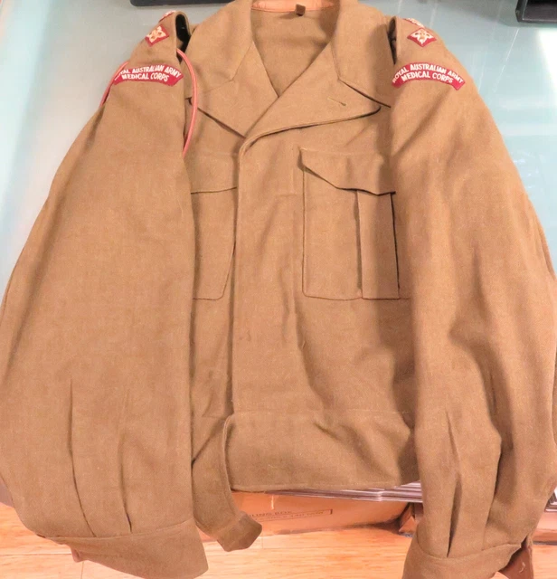 1950S OBSOLETE ROYAL Australian Army Medical Corps Jacket with Red ...