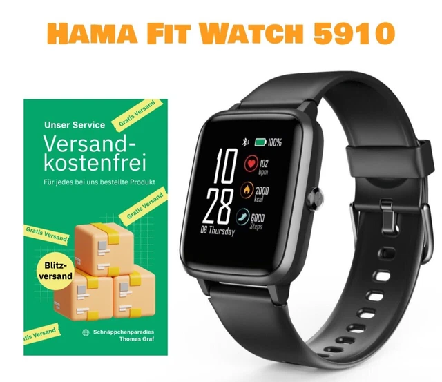 HAMA FIT WATCH 5910 Smartwatch Sportuhr Activity Tracker wasserdicht ...