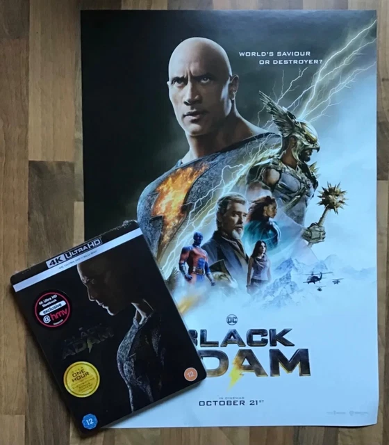 BLACK ADAM 4K Ultra Hd & Blu-Ray Steelbook Hmv Exclusive & Mini Movie Poster Dc £44.99 - PicClick UK