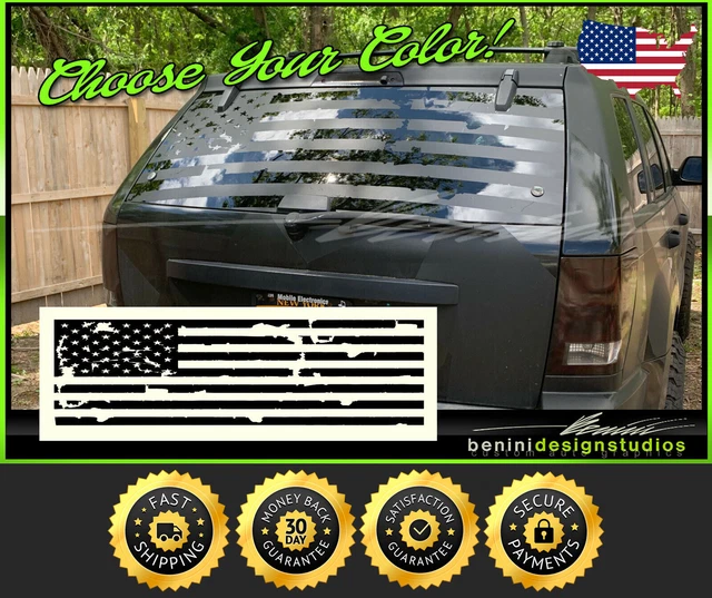 AMERICAN FLAG SUV Back Window Decal UNIVERSAL Fit for any truck $54.99 ...
