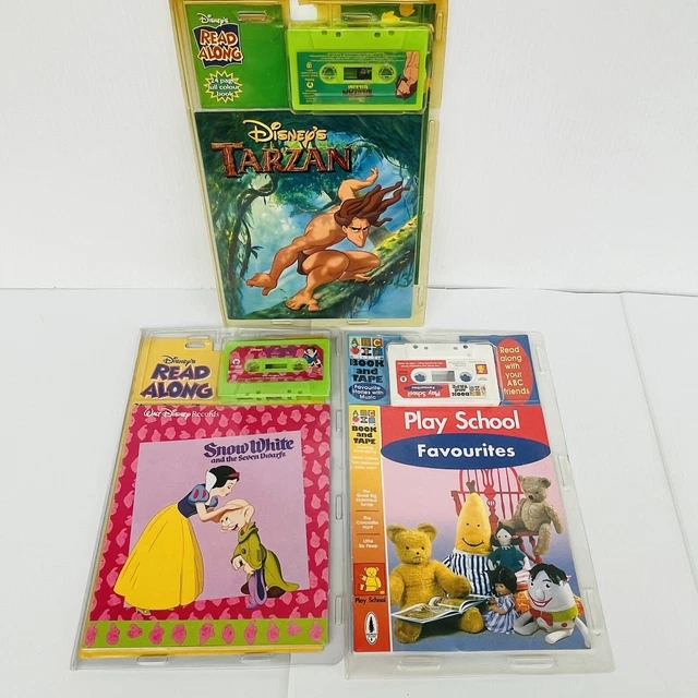 ABC PLAY SCHOOL + Disney Snow White & Tarzan Read Along Book & Tapes ...