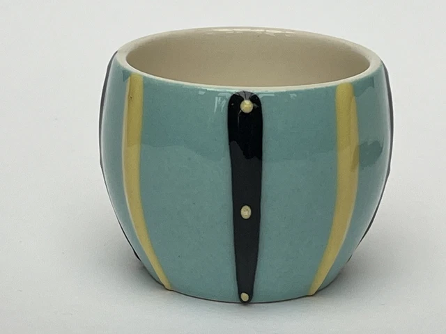 VINTAGE 1950S HORNSEA POTTERY SLIPWARE BLUE POT, VASE, POLKA DOT ...