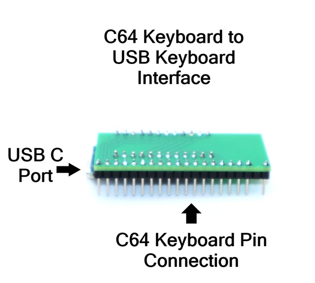 COMMODORE 64 KEYBOARD to USB Adapter for C64 £29.99 - PicClick UK