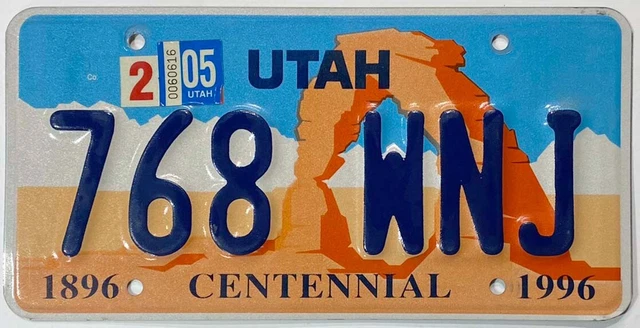 UTAH 2005 ARCHES National Park Centennial License Plate 768 WNJ $26.83 - PicClick AU