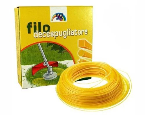 FILO PER DECESPUGLIATORE sezione quadra quadro MANIVER diametro 2,4 mm ...