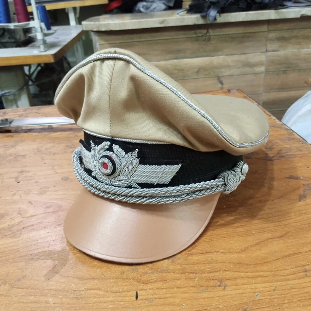 WW2 GERMAN LUFTWAFFE OFFICERS SUMMER VISOR CAP REPRO - WHITE NEW £44.32 ...