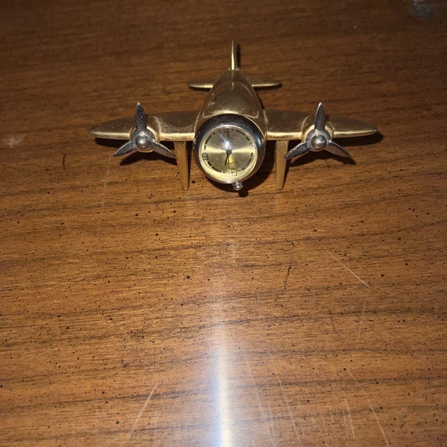 Rare Vintage Airplane Timex Collectible Mini Clock Figural Gold And Silver £23 71 Picclick Uk