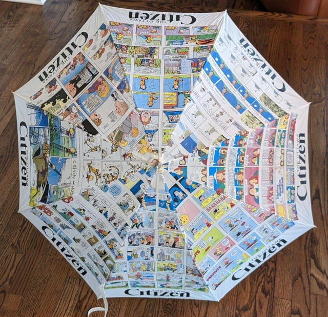 VTG THE OTTAWA Citizen Newspaper Comic Strip Umbrella 1992 Garfield ...