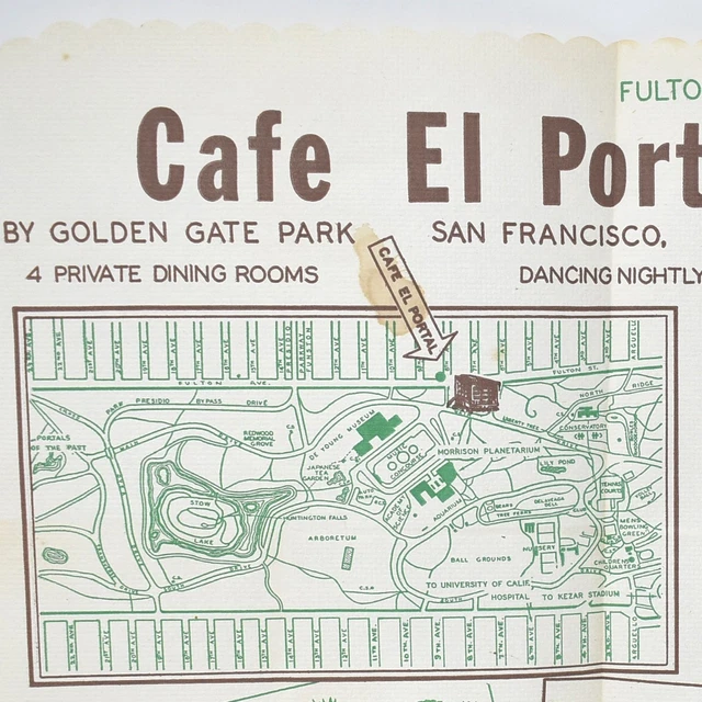 1960S CAFE EL Portal Golden Gate Park Fulton 8th Avenue San Francisco ...