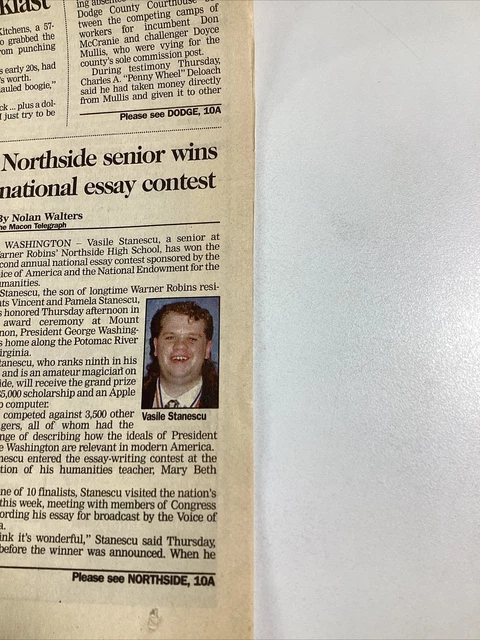 MACON GEORGIA TELEGRAPH Newspaper April 18, 1997 Stanescu Jaehn Clare ...