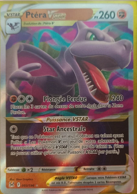 CARTE POKÉMON PTERA Vstar 093/196 Origine Perdue Eb11 FR NEUF EUR 5,00 ...