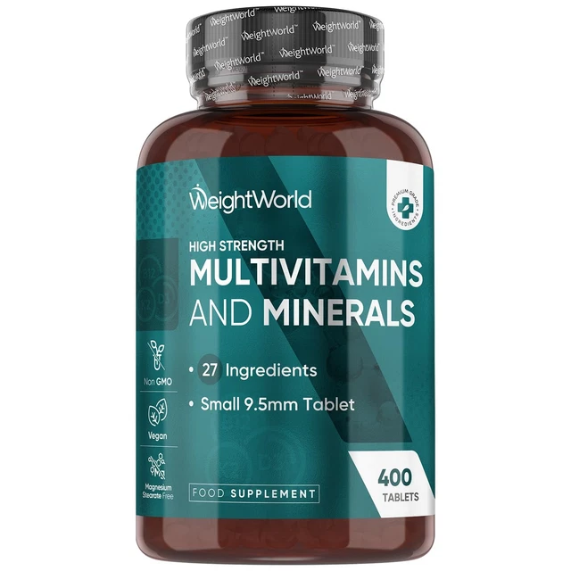 MULTIVITAMIN TABLETS FOR Women & Men - 27 Essential Nutrients - 400 ...