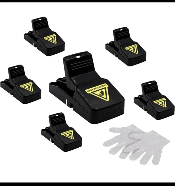 REUSABLE MOUSE TRAP Kit - Set of 6 Traps with Gloves for Effective ...