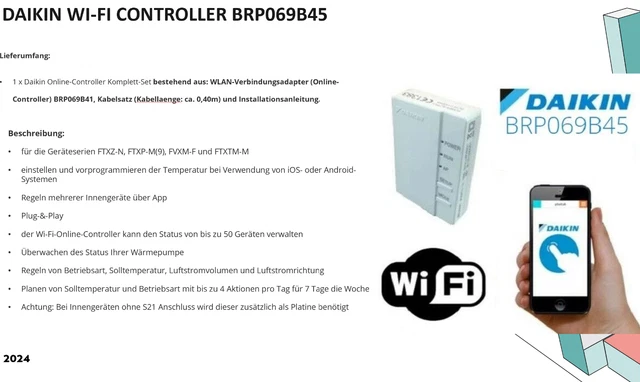 DAIKIN KLIMAANLAGE WI-FI Online Controller BRP069B45 WiFi Steuerung EUR ...