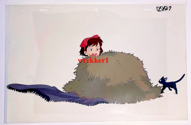 1989 ANIME CEL Kiki's Delivery Service Ghibli Production Art Jiji Movie ...