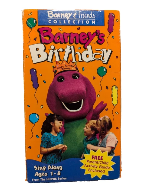 BARNEY'S BIRTHDAY (VHS, 1992) White Tape - Barney Home Video - Purple ...