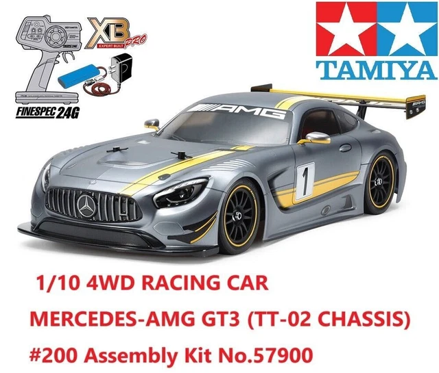 TAMIYA 4WD RACING CAR MERCEDES-AMG GT3 (TT-02 CHASSIS)#200 Assembly Kit ...