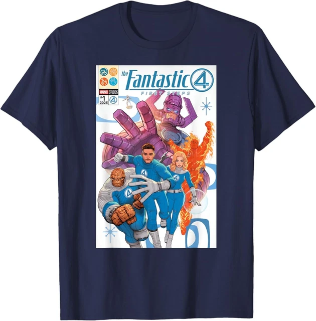 MARVEL THE FANTASTIC Four - First Steps Comic Book Cover Art T-Shirt £ ...