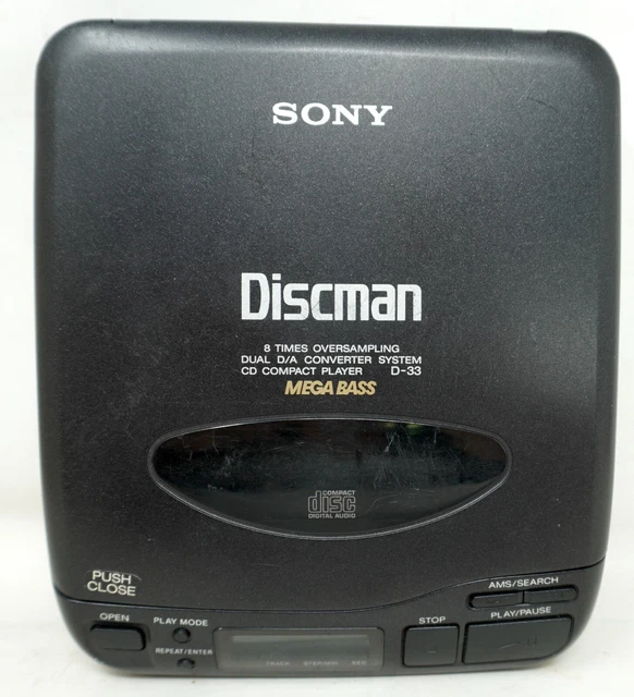 SONY DISCMAN (WALKMAN) D-33 Compact CD Player MEGA BASS vintage EUR 24 ...