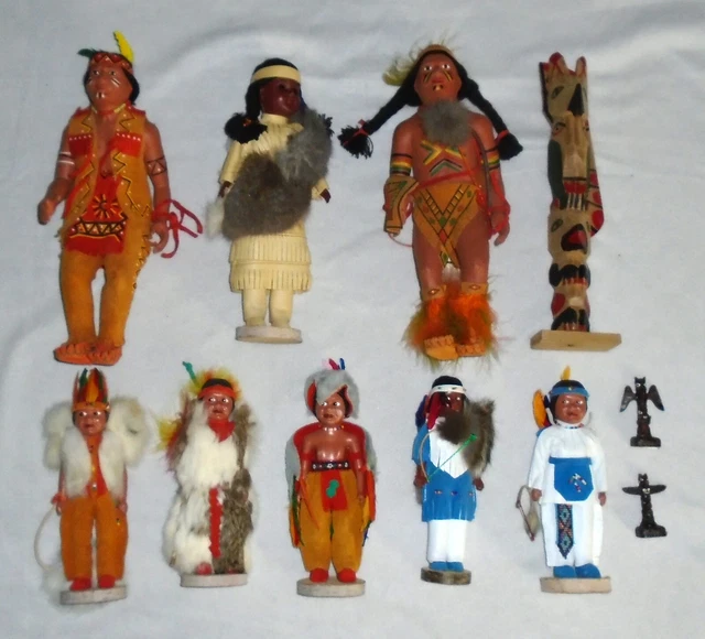 VINTAGE SOUVENIR DOLLS Native American Red Indian Figures Job Lot ...