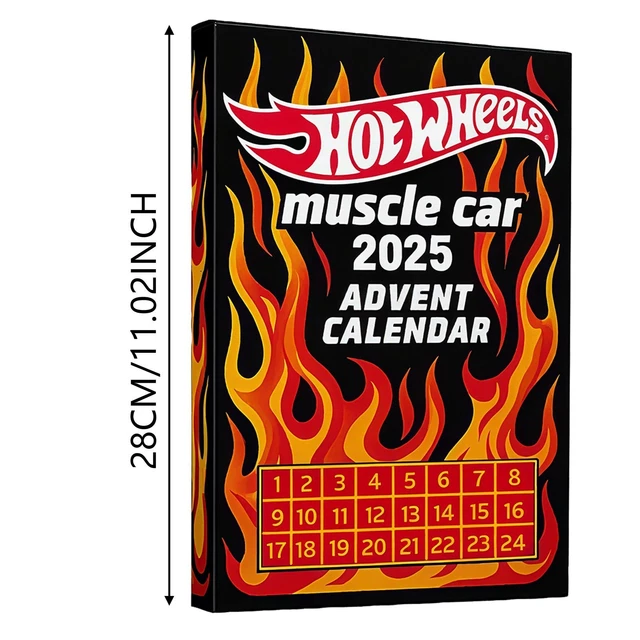 HOT WHEELS MUSCLE Toy Car 2025 Advent Calendar 24 days Toy Car £12.99 ...