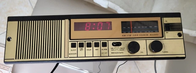 ANCIEN RADIO RÉVEIL AM/FM encastrable pour tête de lit, vintage 1985 ...