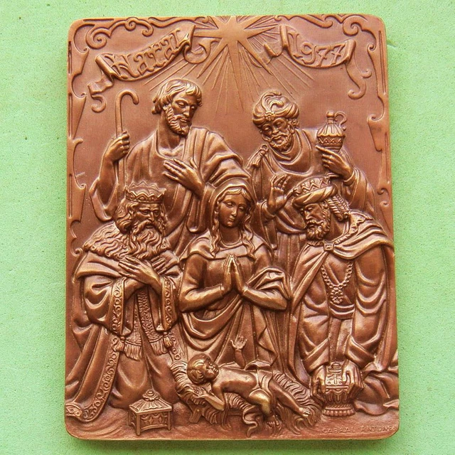 RELIGIOUS NATIVITY OF Jesus Virgin Mary Three Wise Men Magi BIG Bronze ...