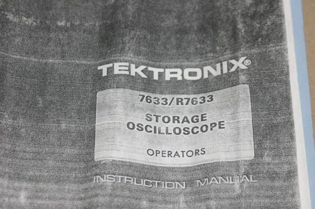 Oscilloscope De Rangement Tektronix 7633 R7633 Guide Dinstructions