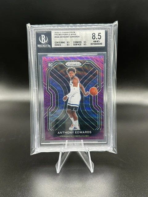 2020-21 PRIZM ANTHONY Edwards RC recrue violet vague #258 Timberwolves ...