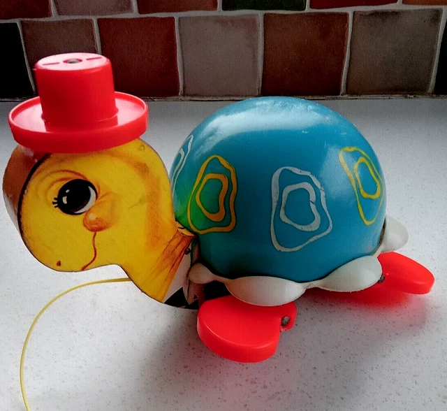 VINTAGE (1973) FISHER Price Tip Toe Pull Along Turtle £5.99 - PicClick UK